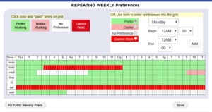 Set Your Prefer / Dislike Work Time Preferences – WhenToWork Help