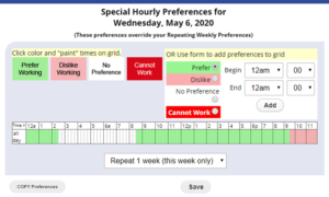 Set Your Prefer / Dislike Work Time Preferences – WhenToWork Help