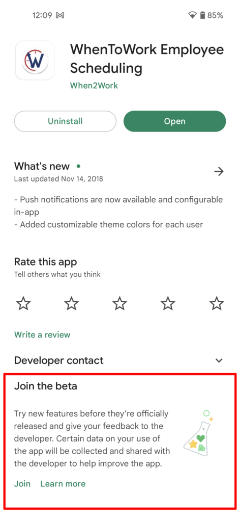 Become a W2W Android App Beta Tester – WhenToWork Help