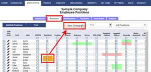 Employee Positions Grid – View, Set which employees can work each ...