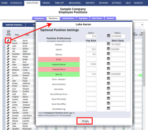 Employee Positions Grid – View, Set which employees can work each ...
