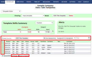 Schedule Template – Edit / View / Rename / Delete – WhenToWork Manager Help