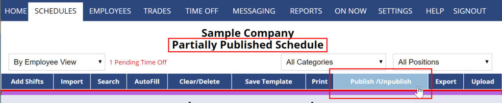 Partial Publish Week – Publish only certain positions, departments, locations – WhenToWork ...