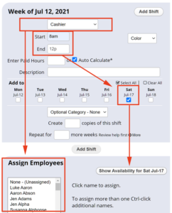 ADD SHIFTS to Schedule – Assigned or Unassigned – WhenToWork Manager Help