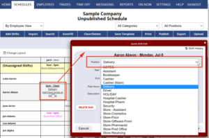 Change the Position of a Shift – WhenToWork Manager Help