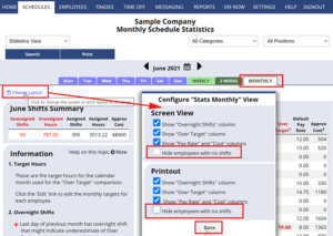 Statistics MONTHLY View – WhenToWork Manager Help