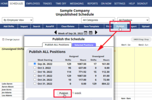 PUBLISH Schedule – How To – WhenToWork Manager Help