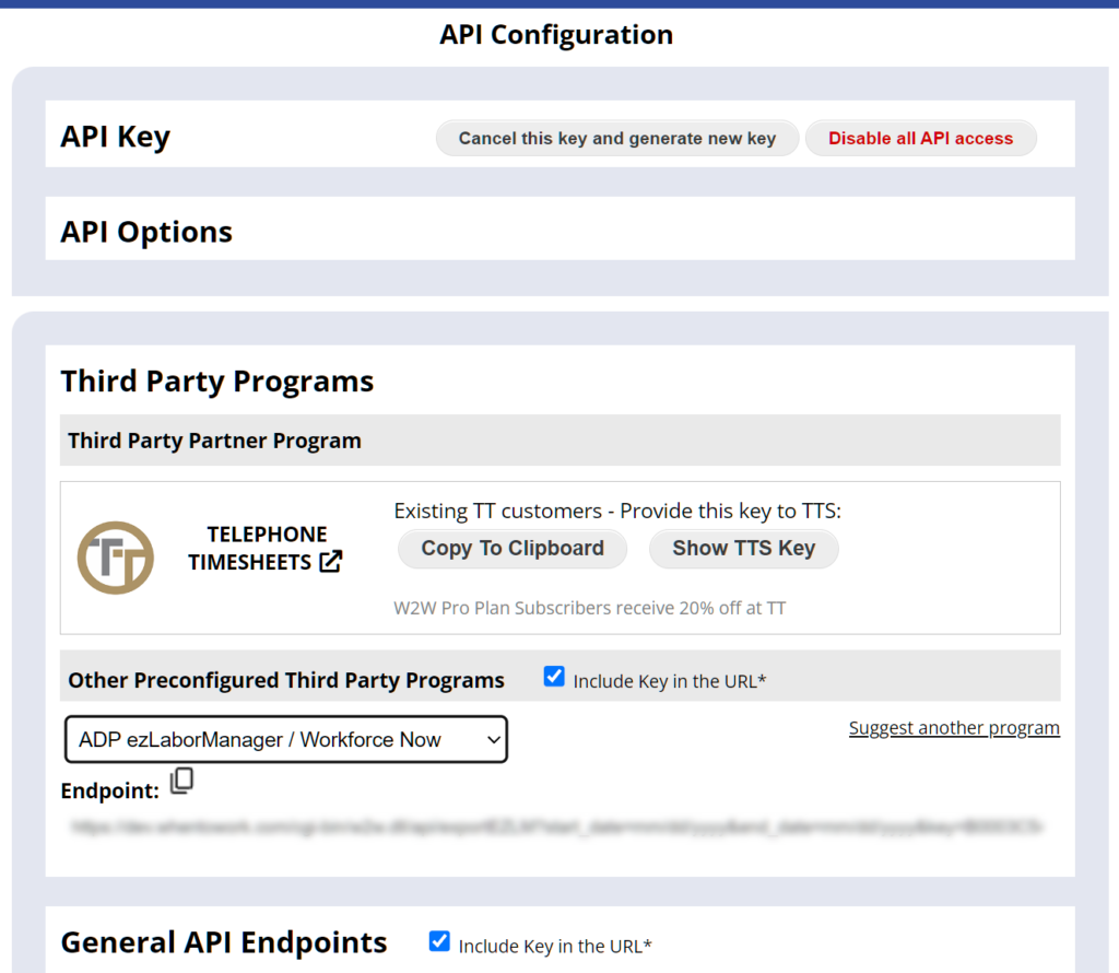 API Preconfigured 3rd Party Program Exports – Pro Plan – WhenToWork Manager Help