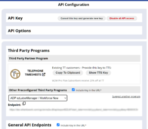 API Preconfigured 3rd Party Program Exports – Pro Plan – WhenToWork Manager Help
