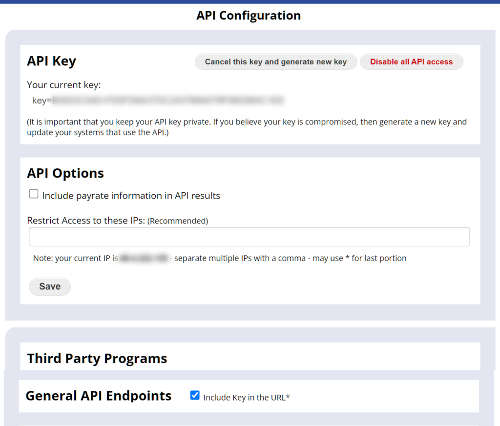 API Key & Options – Pro Plan – WhenToWork Manager Help